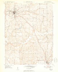 Map of Salem, IN in 1950 | Pastmaps